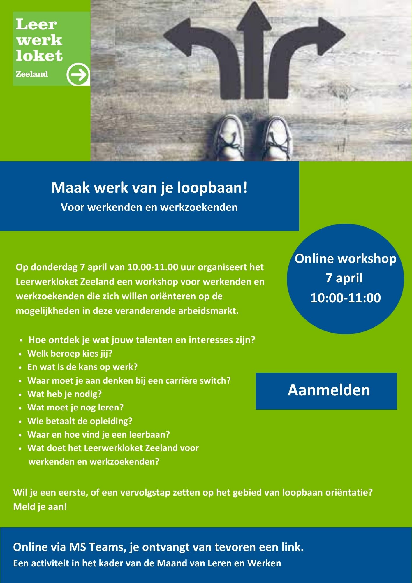 Online Workshop Maak werk van je loopbaan! | Leerwerkloket Zeeland